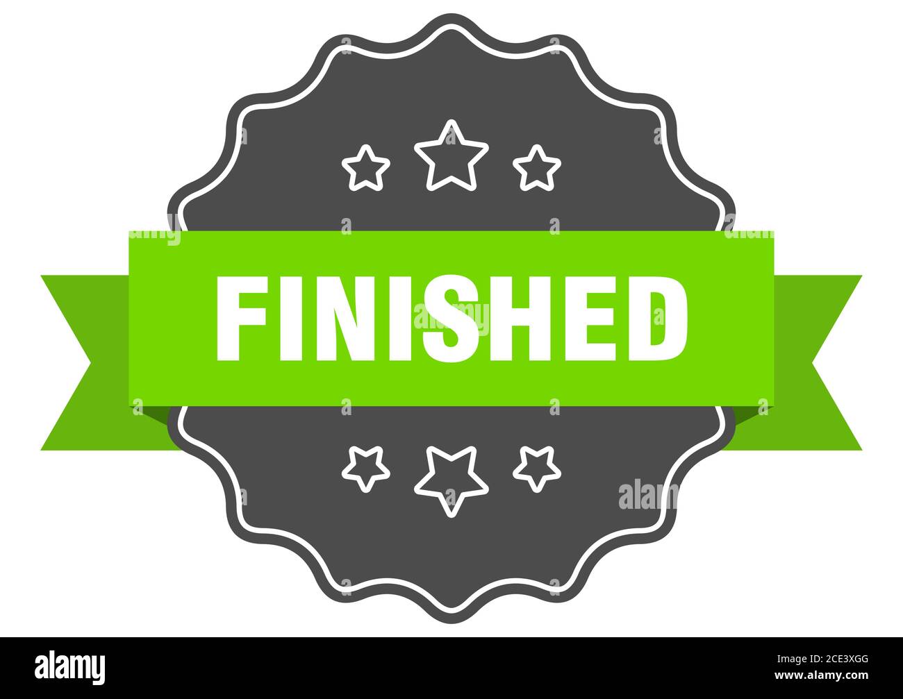 finished label. finished isolated seal. Retro sticker sign Stock Vector ...