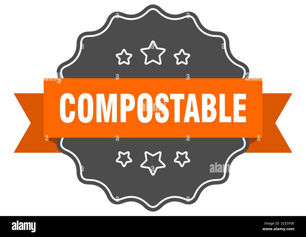 compostable label. compostable isolated seal. Retro sticker sign Stock ...