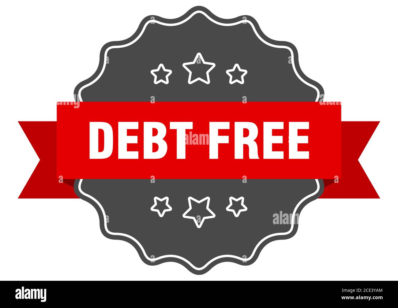 debt free label. debt free isolated seal. Retro sticker sign Stock ...