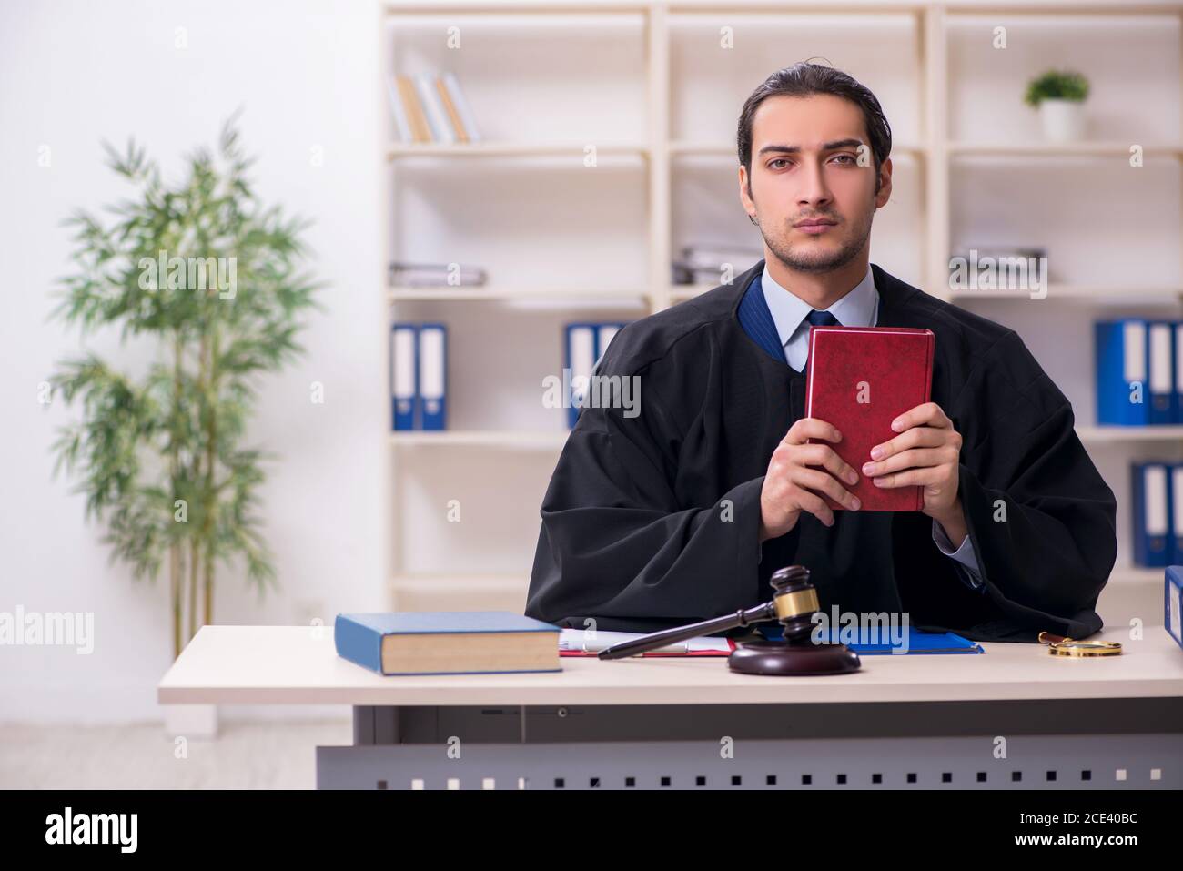 Young judge working in courthouse Stock Photo - Alamy