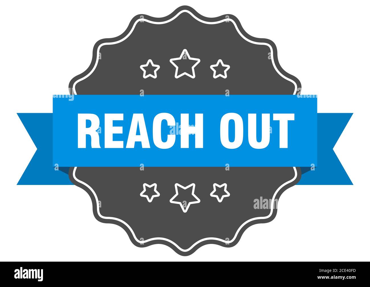 reach out label. reach out isolated seal. Retro sticker sign Stock ...
