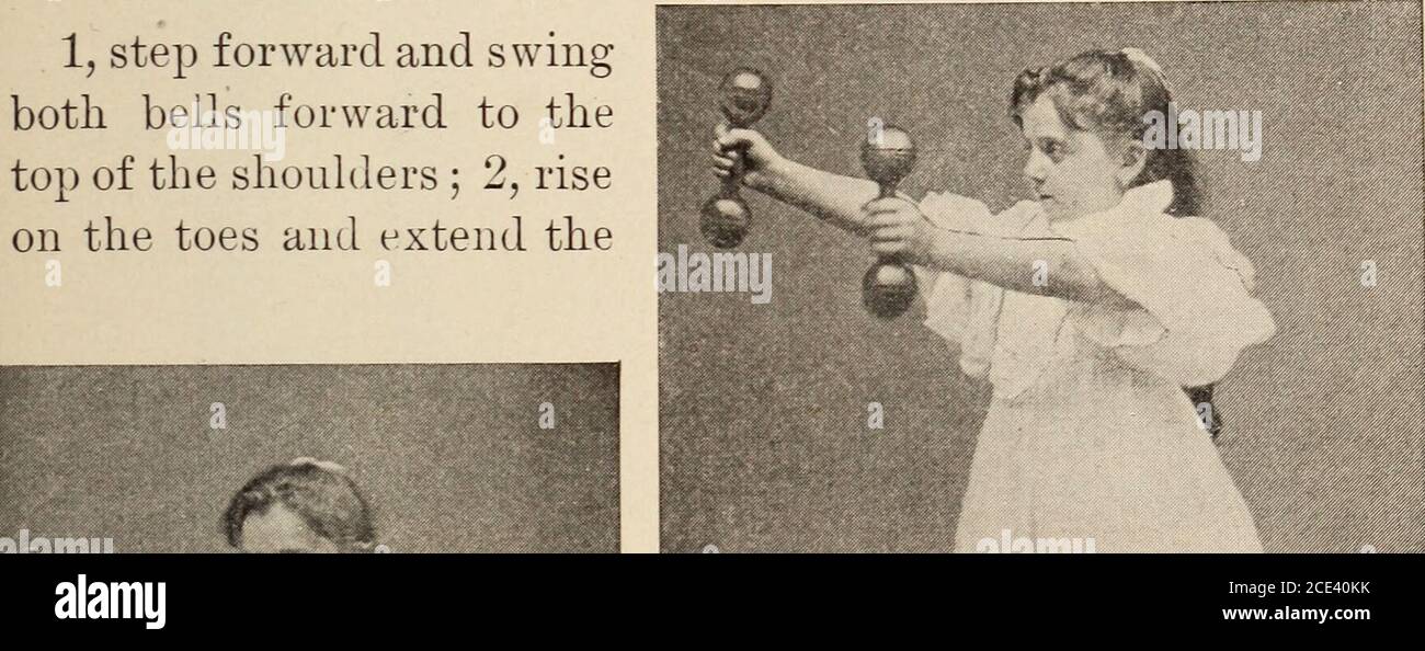 . School gymnastics with light apparatus . Alternate !—twist—front ...