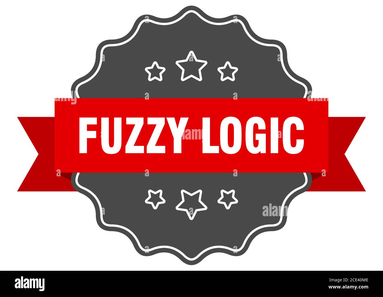 fuzzy logic label. fuzzy logic isolated seal. Retro sticker sign Stock ...