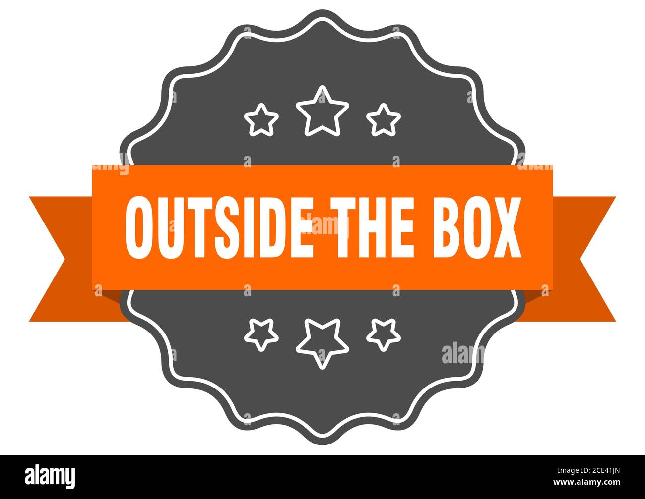 outside the box label. outside the box isolated seal. Retro sticker ...