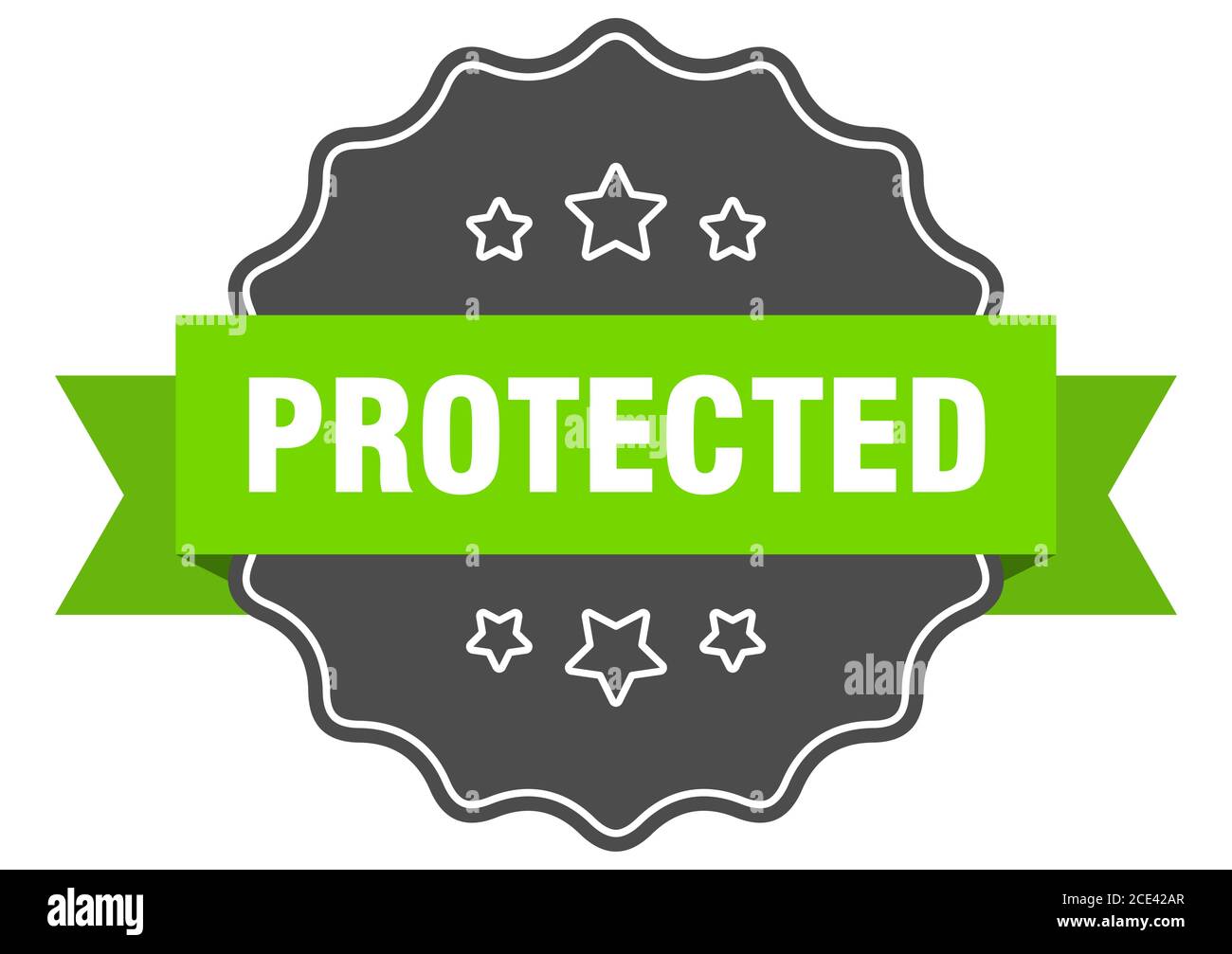 protected label. protected isolated seal. Retro sticker sign Stock ...