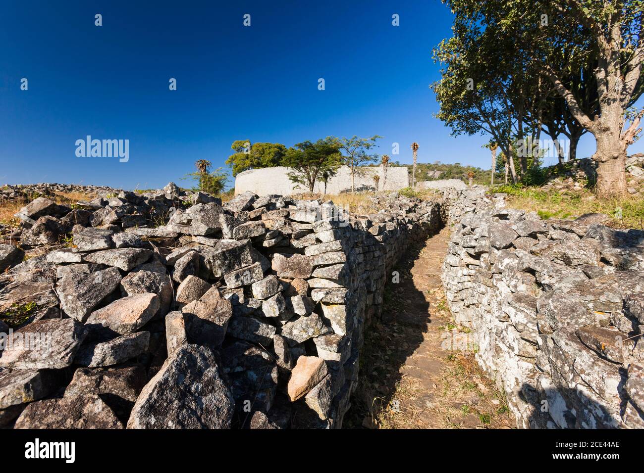 Great Zimbabwe ruins, main structure "the Great Enclosure", ancient ...
