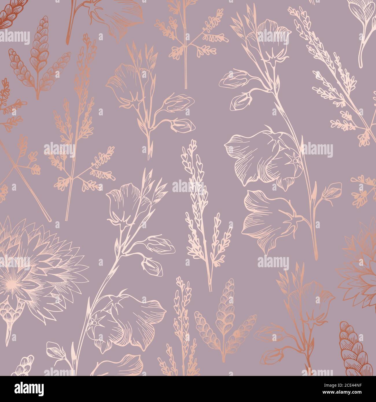 Rose gold. Elegant decorative floral pattern for printing, sales ...