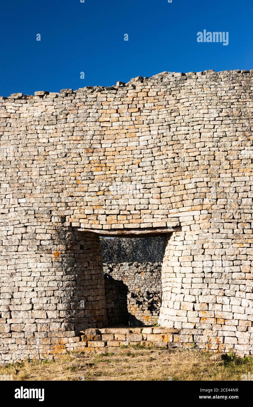 Great Zimbabwe ruins, great wall and entrance of "the Great Enclosure ...