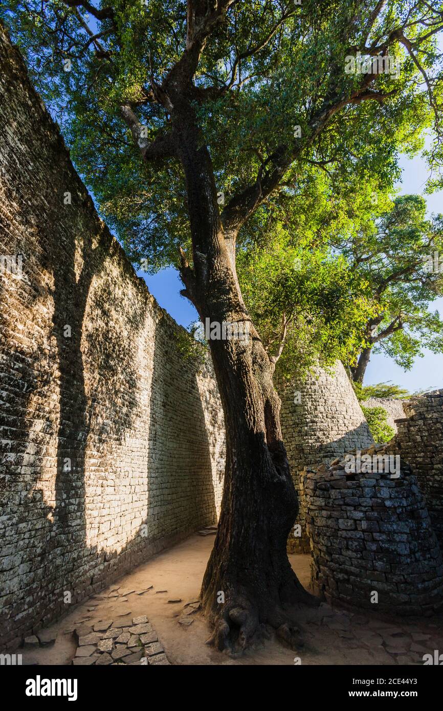 Great Zimbabwe ruins, Cinical Tower in "the Great Enclosure", ancient ...