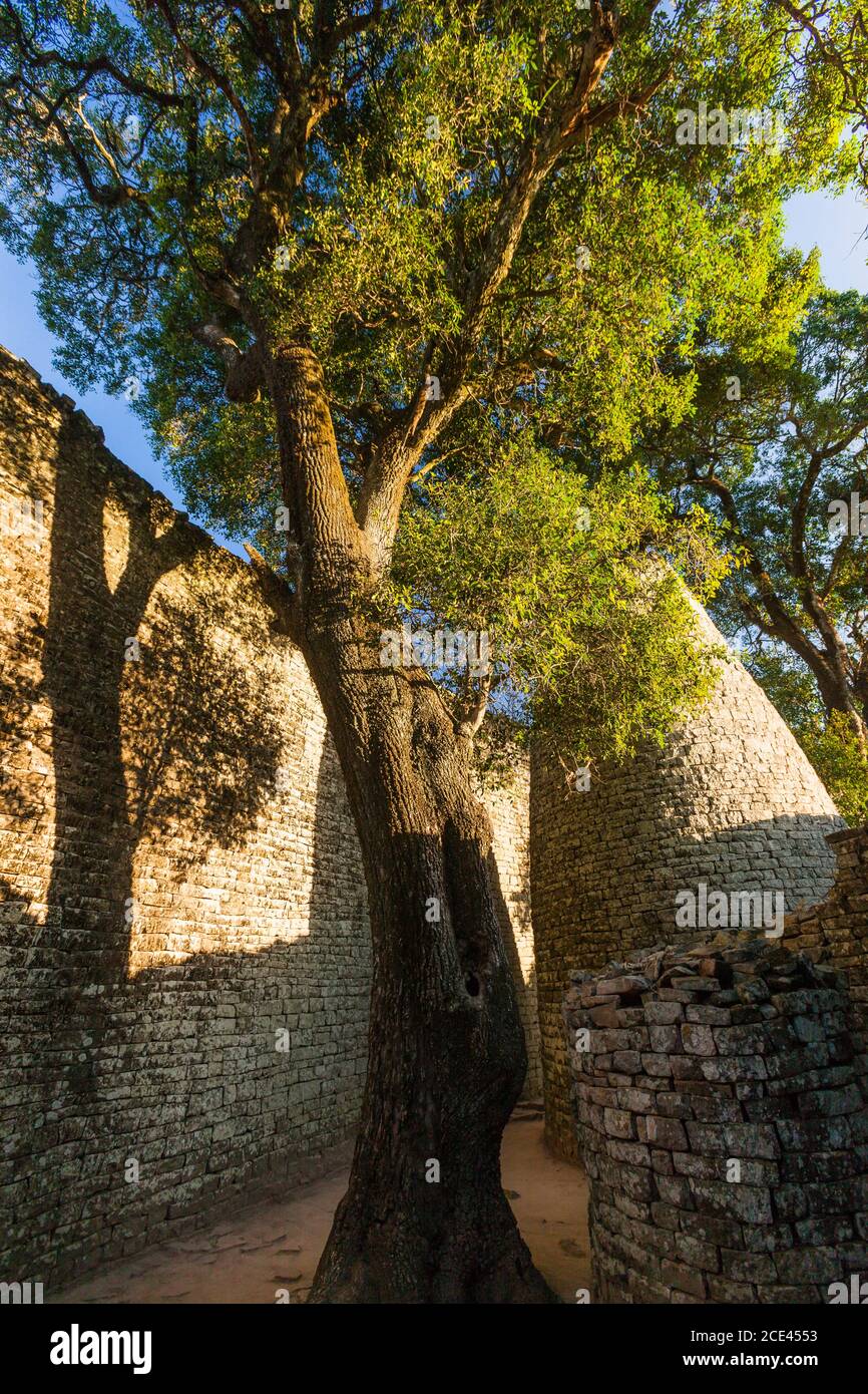 Great Zimbabwe ruins, Cinical Tower in "the Great Enclosure", ancient ...