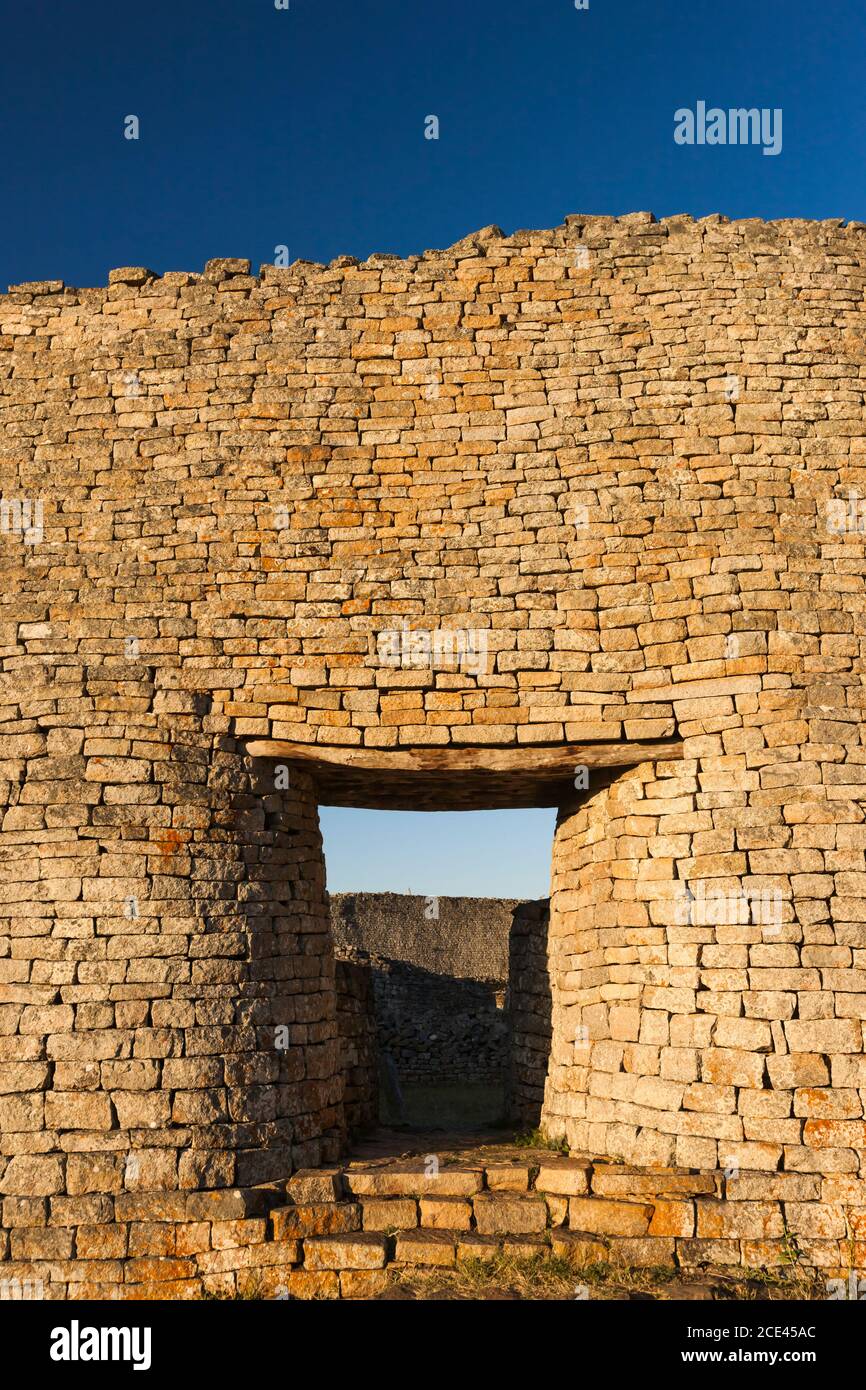 Great Zimbabwe ruins, great wall and entrance of "the Great Enclosure ...