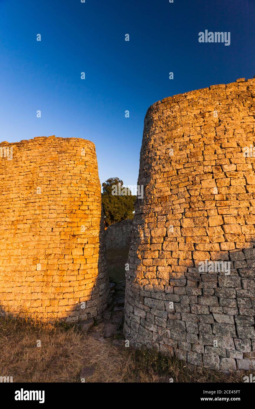 Great Zimbabwe ruins, great wall and entrance of "the Great Enclosure ...