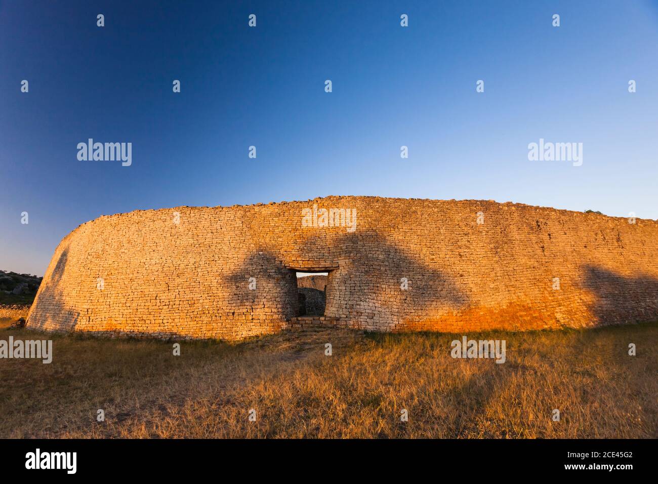 Great Zimbabwe ruins, main structure "the Great Enclosure", ancient ...