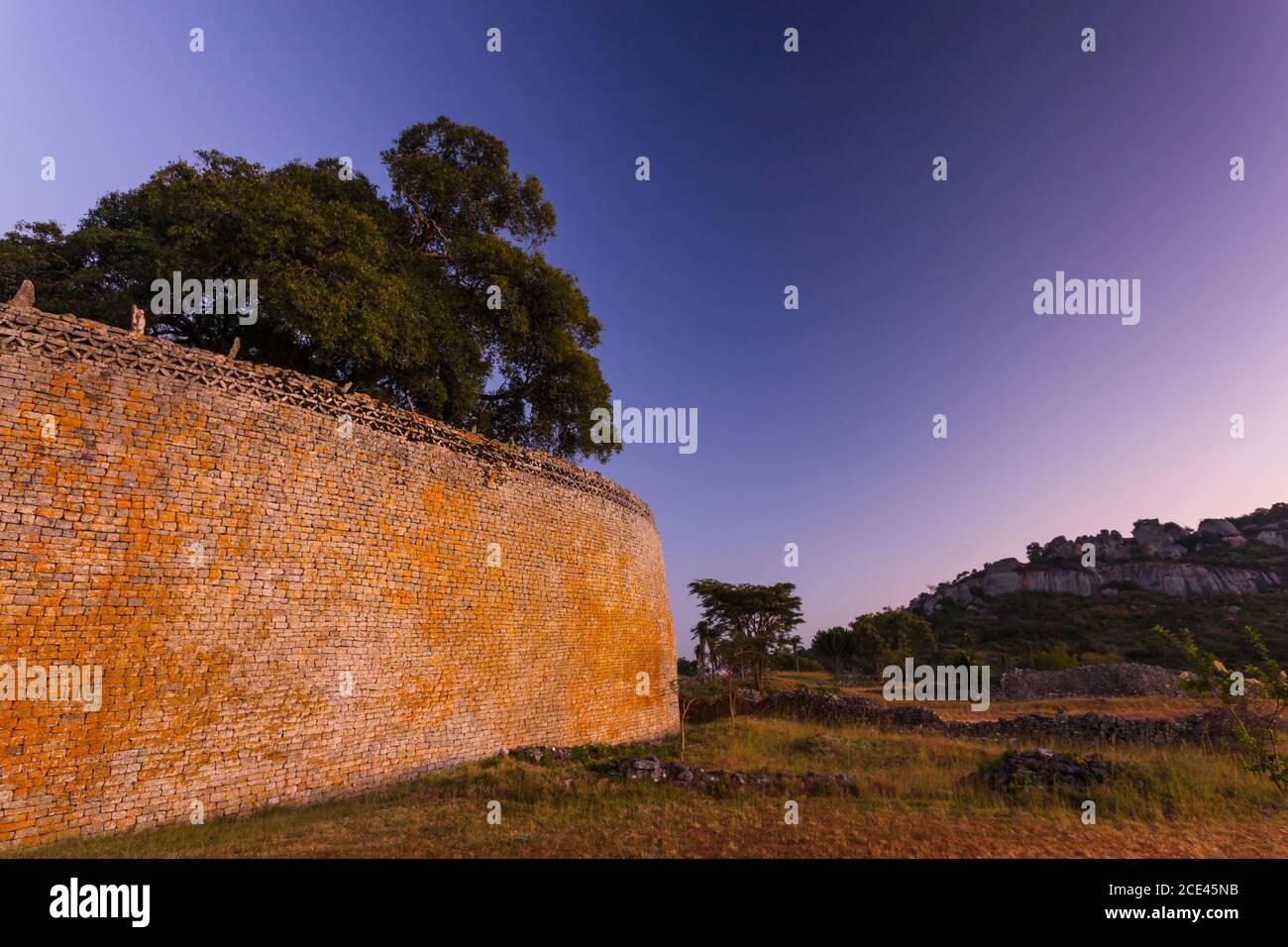 Great Zimbabwe ruins, main structure "the Great Enclosure", ancient ...