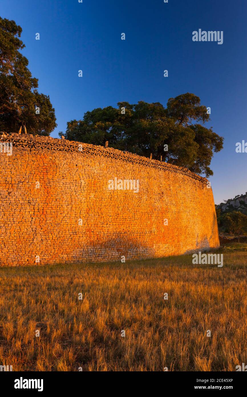 Great Zimbabwe ruins, main structure "the Great Enclosure", ancient ...