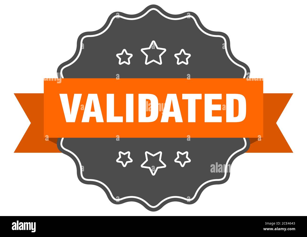 validated label. validated isolated seal. Retro sticker sign Stock ...