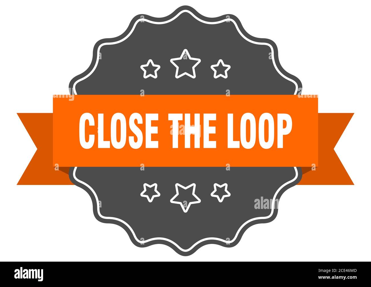 close the loop label. close the loop isolated seal. Retro sticker sign ...