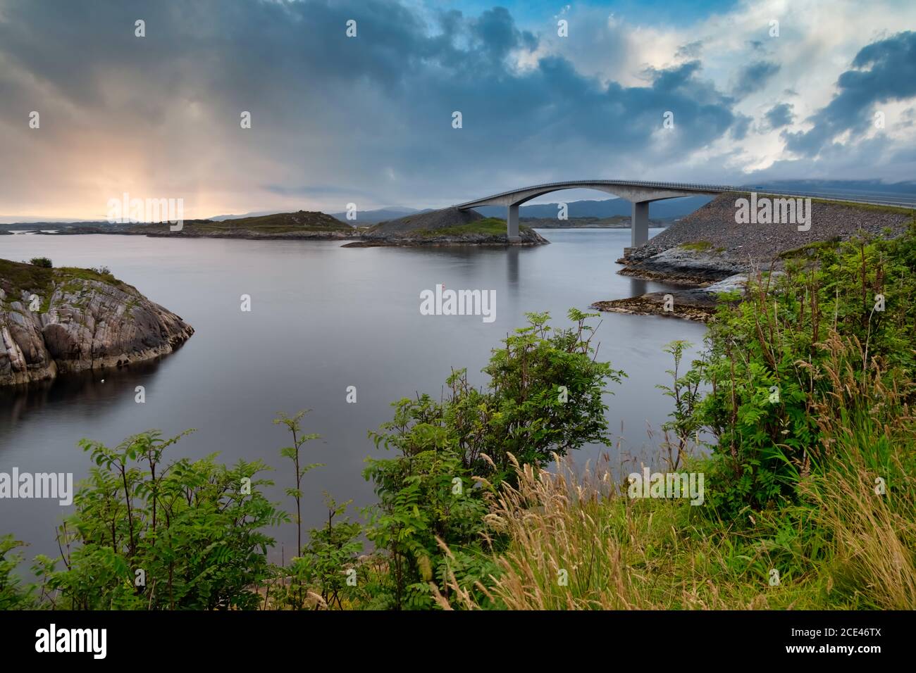Storseisundet Bridge., along the Atlantic Road, an 8.3-kilometer road ...