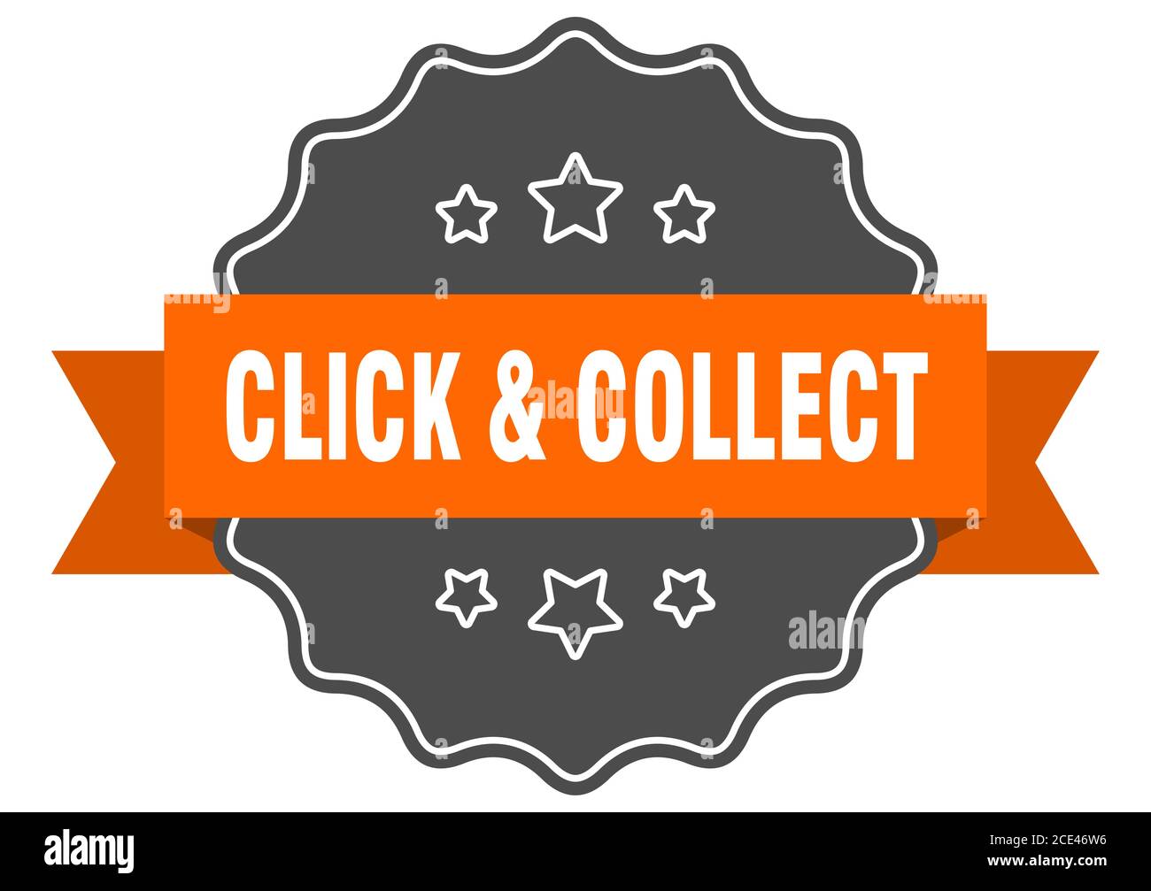 click & collect label. click & collect isolated seal. Retro sticker ...