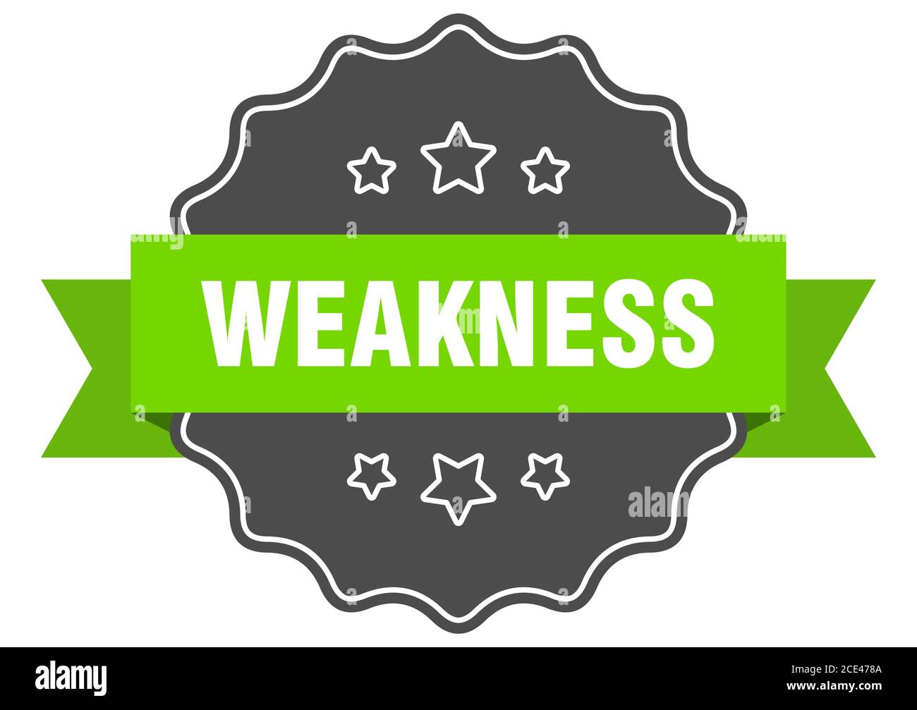 weakness label. weakness isolated seal. Retro sticker sign Stock Vector ...