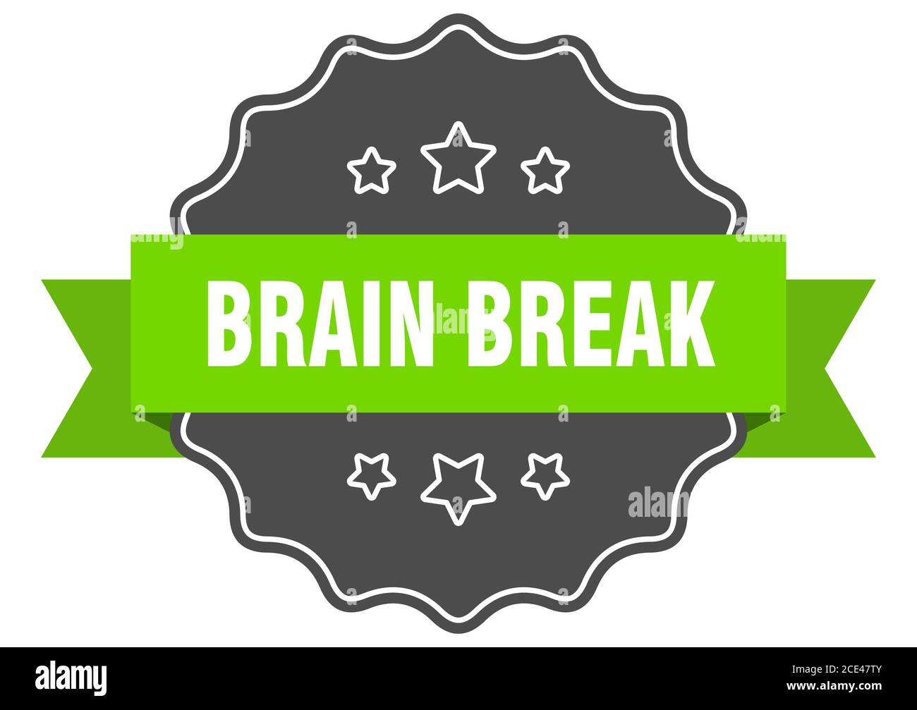 brain break label. brain break isolated seal. Retro sticker sign Stock ...