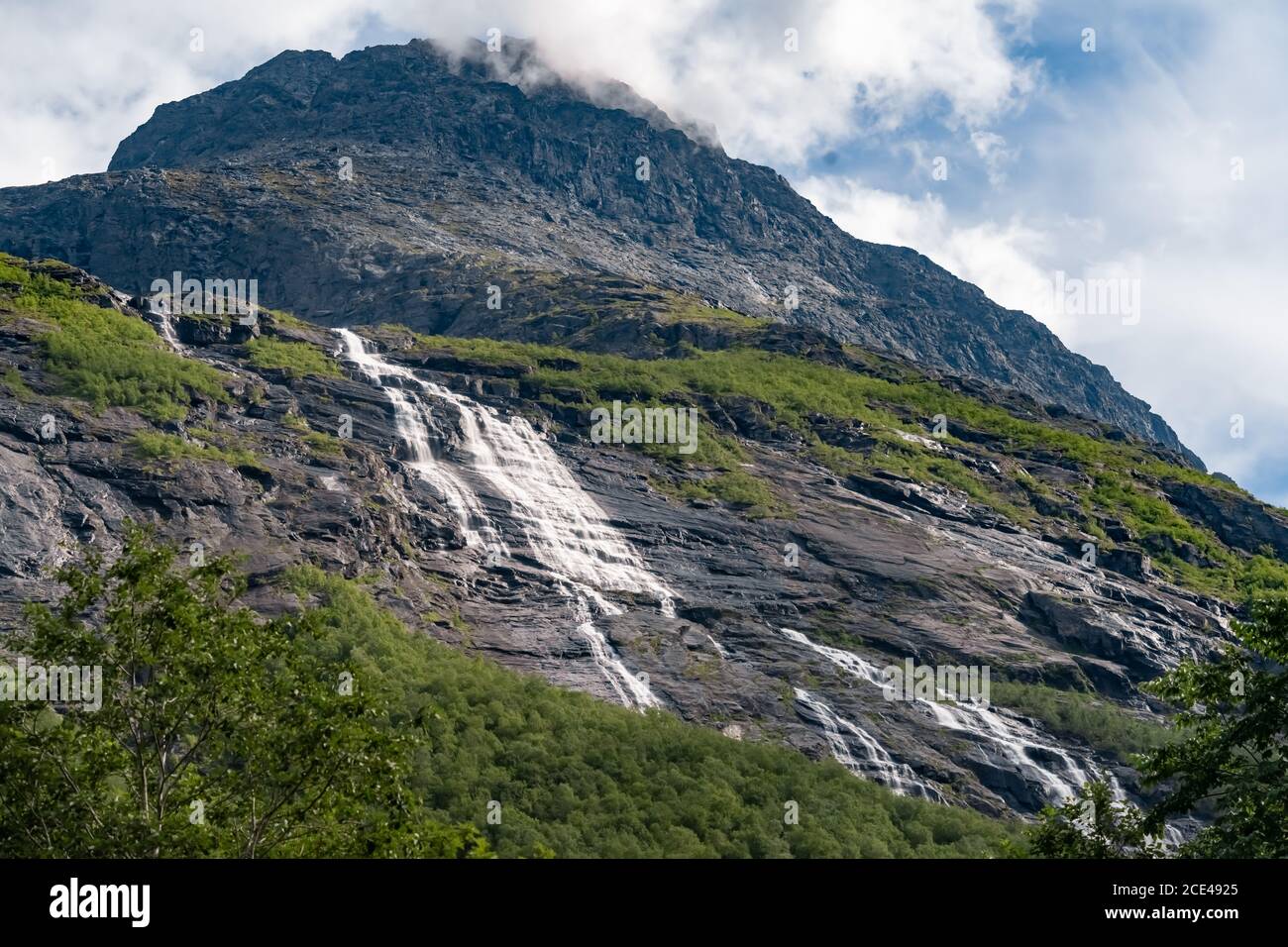 Beautiful mountain landscapes on the road approaching Trollveggen ...