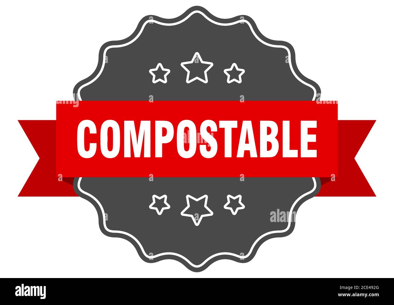 compostable label. compostable isolated seal. Retro sticker sign Stock ...