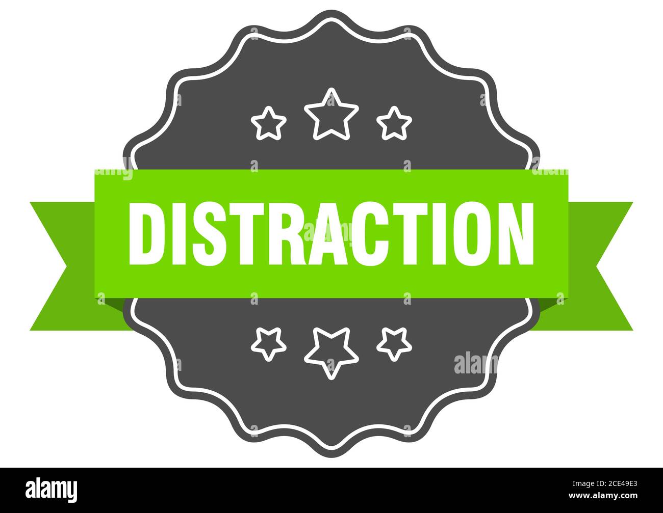 distraction label. distraction isolated seal. Retro sticker sign Stock ...