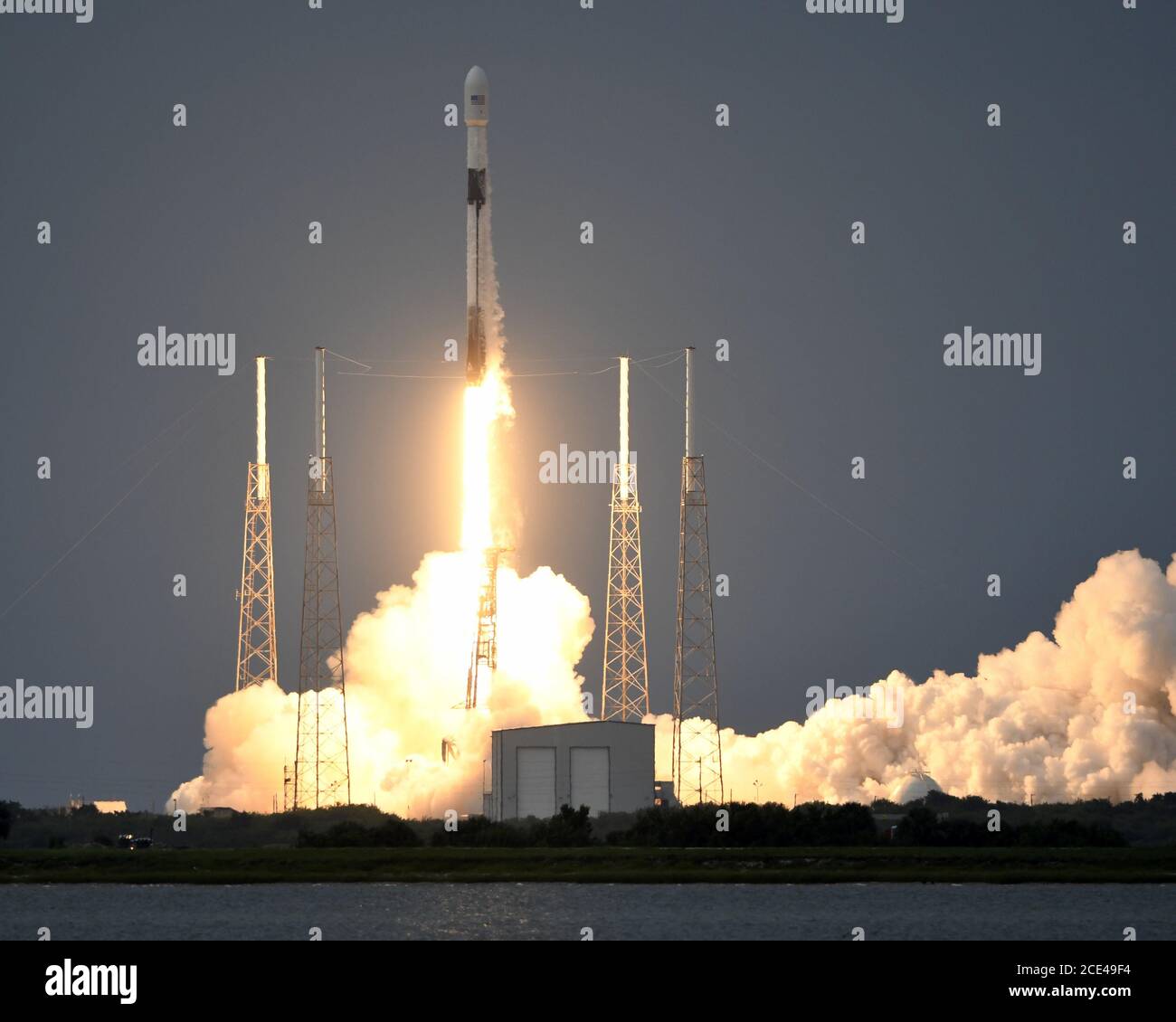 Cape Canaveral, Florida, USA. 30th Aug, 2020. A SpaceX Falcon 9 rocket ...