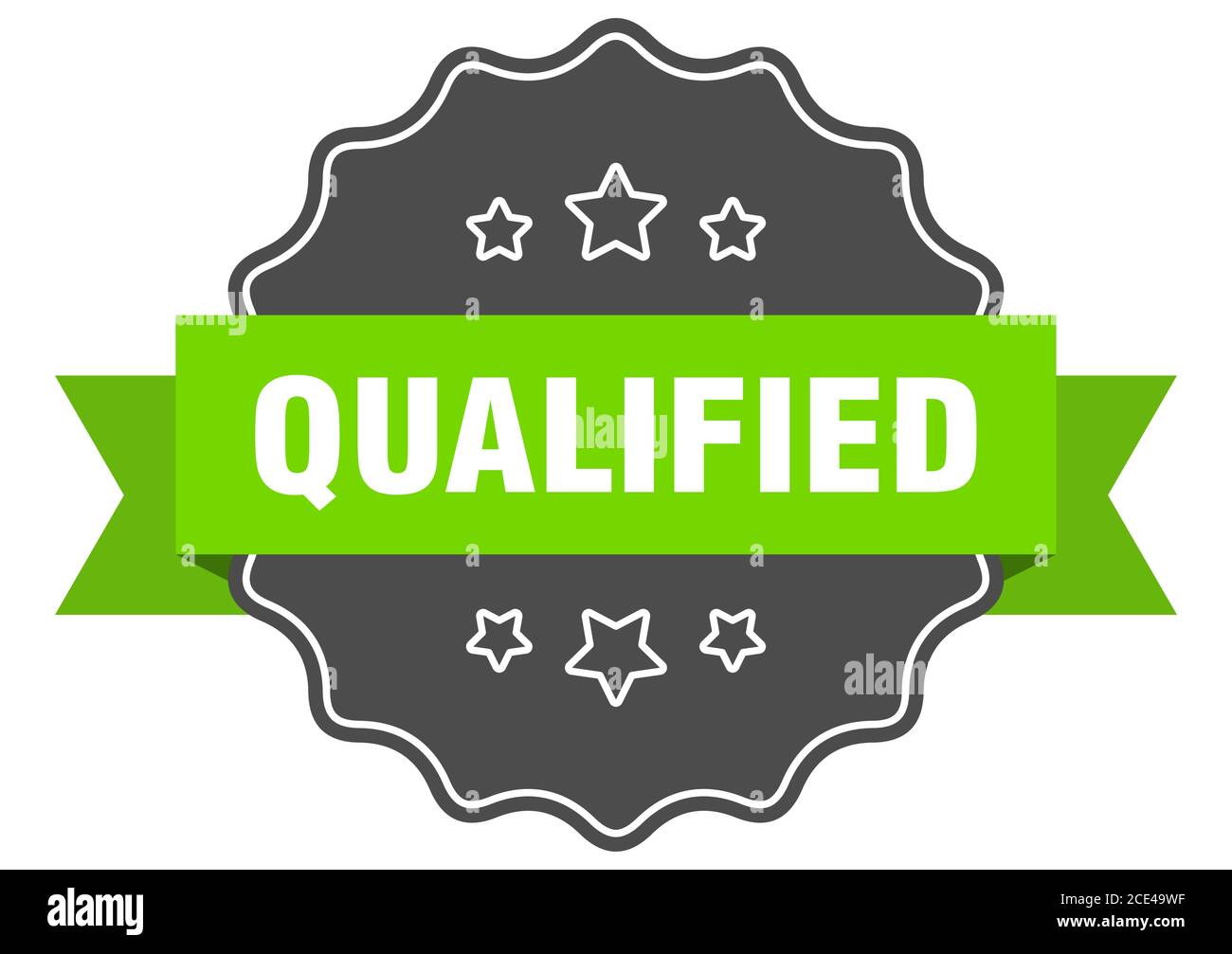 qualified label. qualified isolated seal. Retro sticker sign Stock ...
