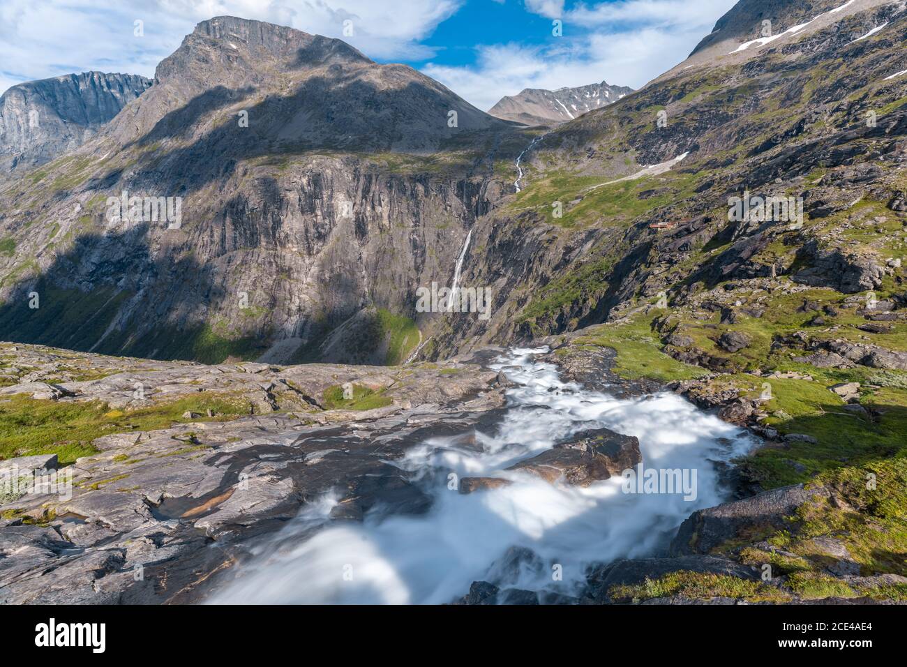 Beautiful mountain landscapes on the road approaching Trollveggen ...