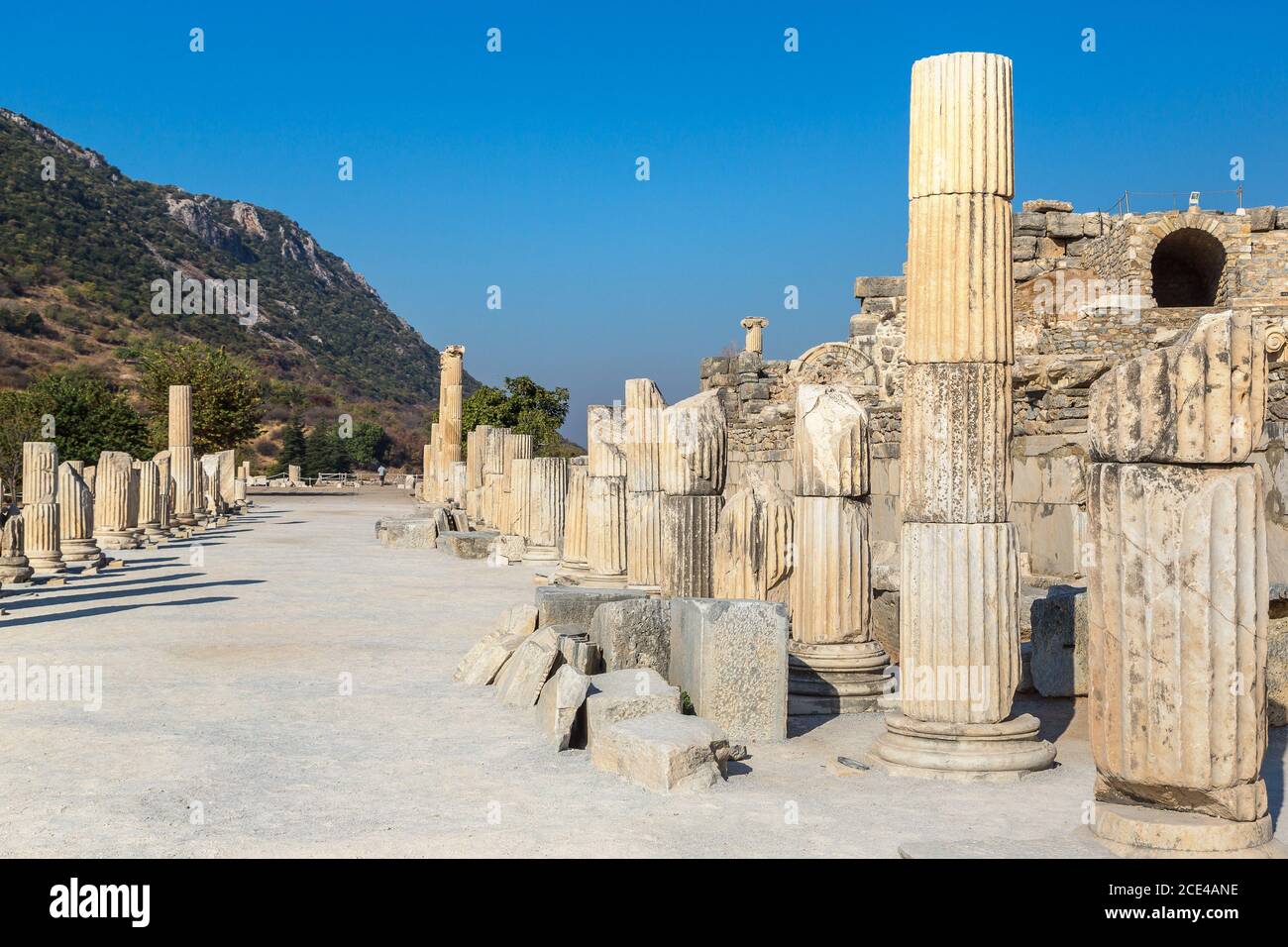 Ruins of the ancient city Ephesus, the ancient Greek city in Turkey, in ...