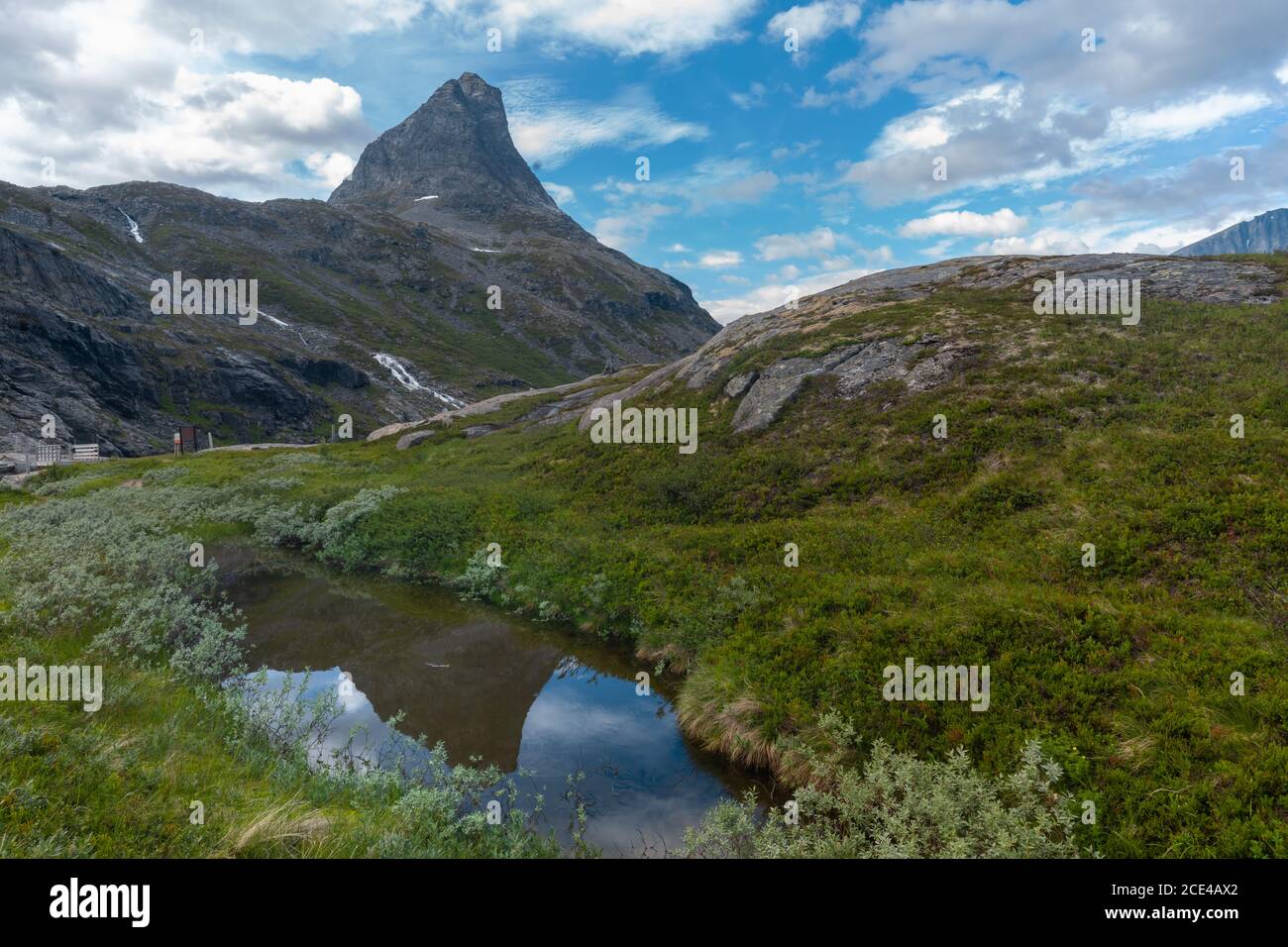 Beautiful mountain landscapes on the road approaching Trollveggen ...