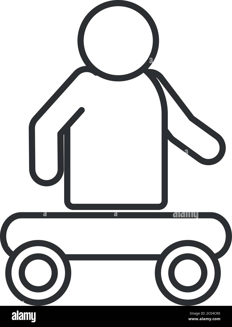 person without legs sitting in cart, world disability day, linear icon ...