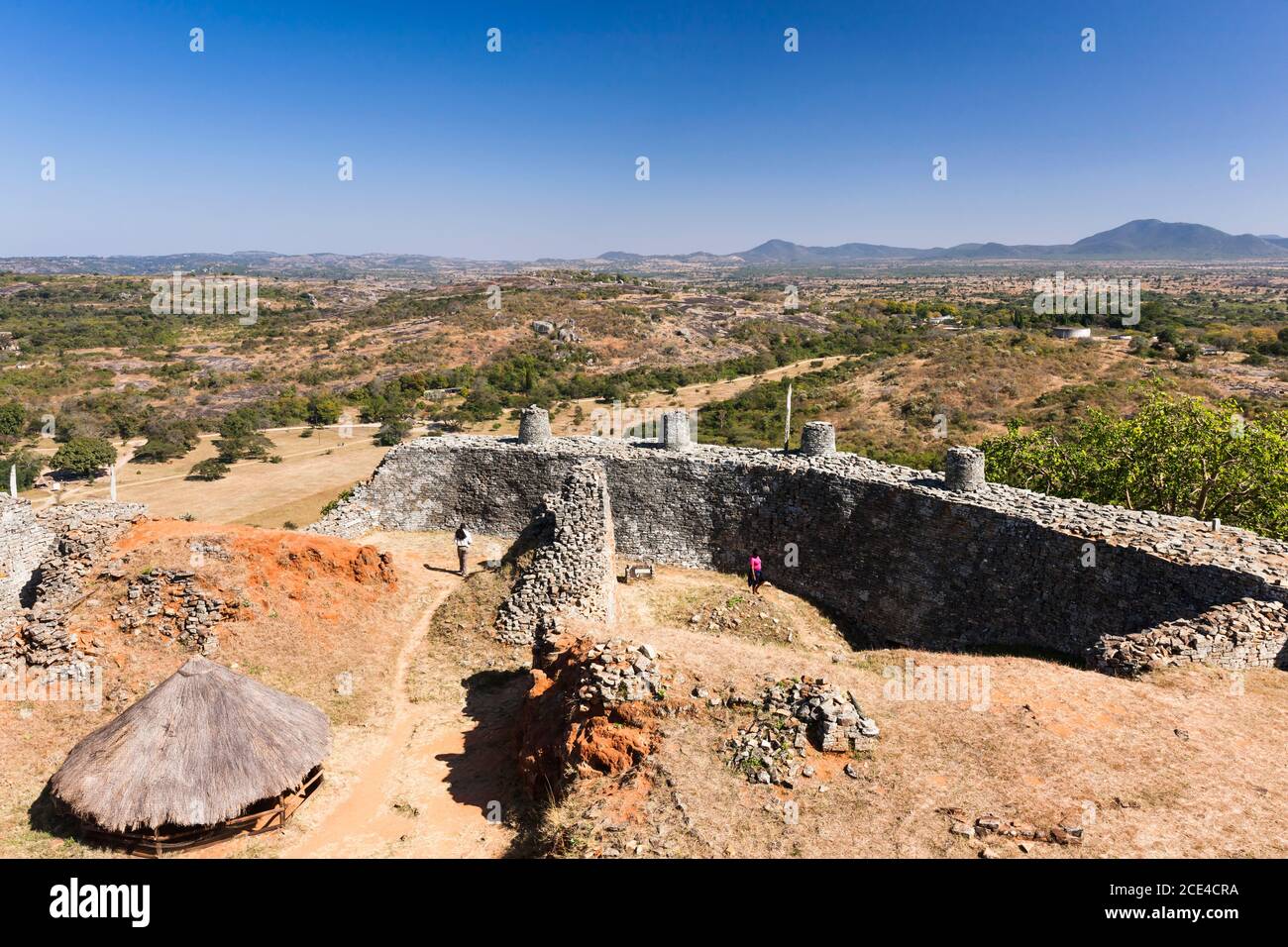 Great Zimbabwe ruins, view from "the Hill Complex", or acropolis ...