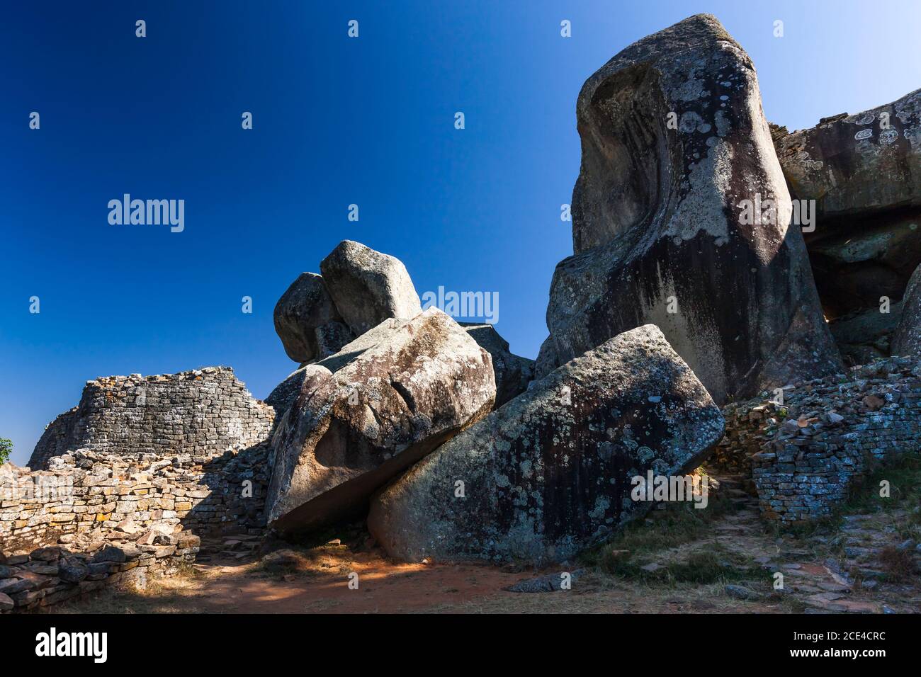 Great Zimbabwe ruins, natural boulders at the Hill Complex, or ...