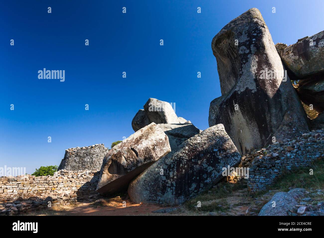 Great Zimbabwe ruins, natural boulders at the Hill Complex, or ...