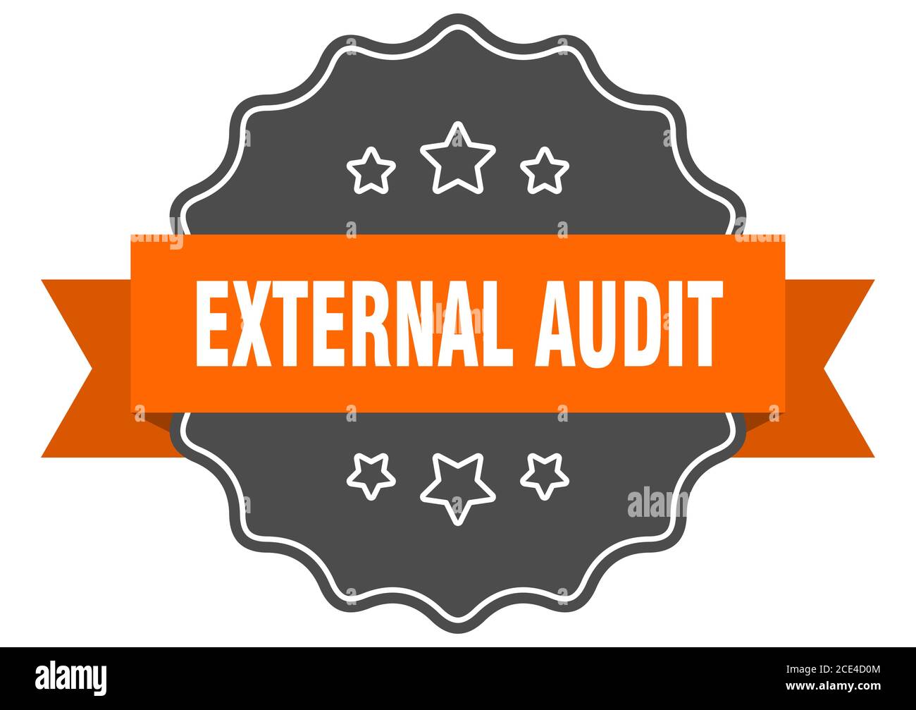external audit label. external audit isolated seal. Retro sticker sign ...