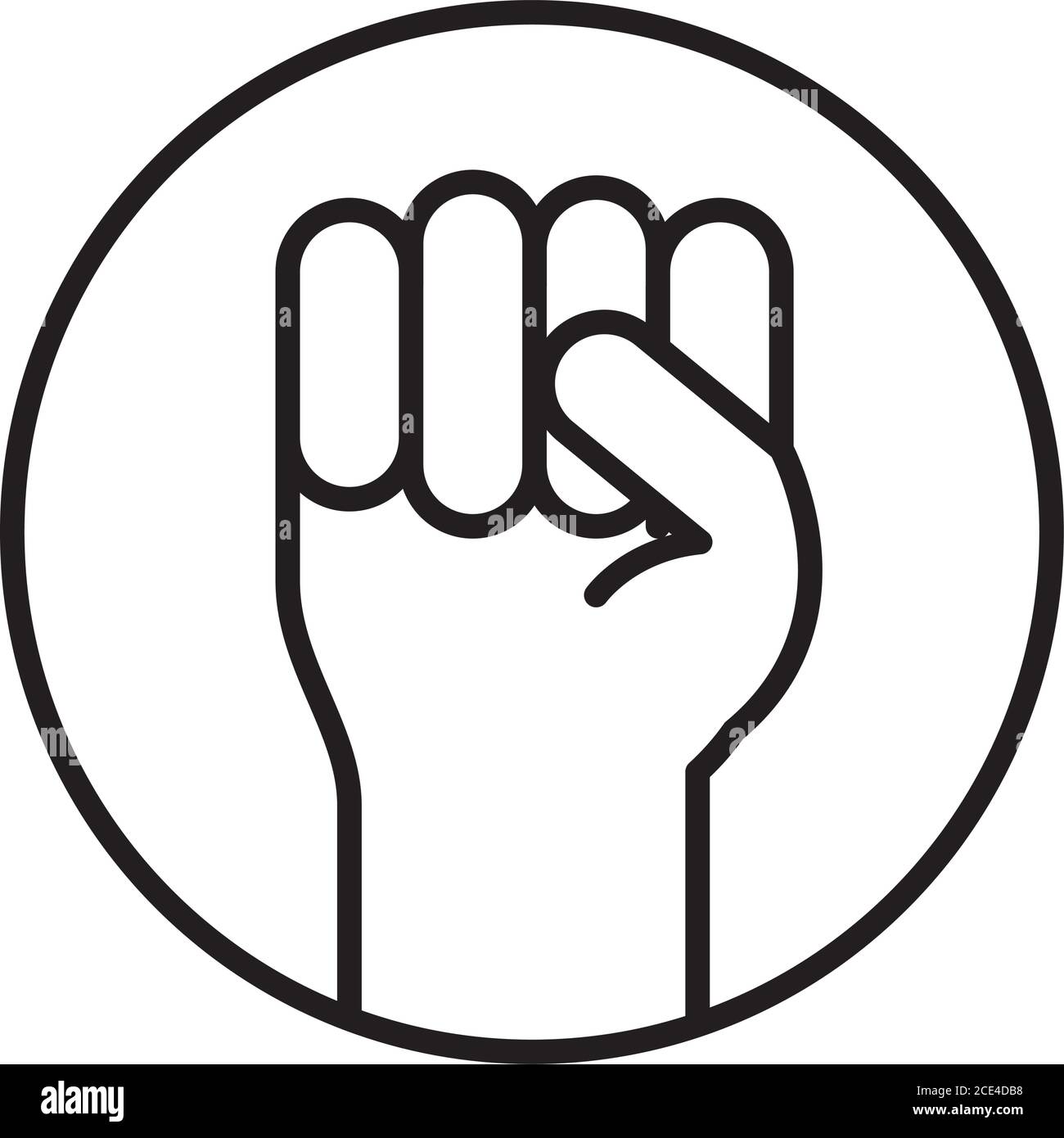 raised hand tolerance, human rights day, line icon design vector ...