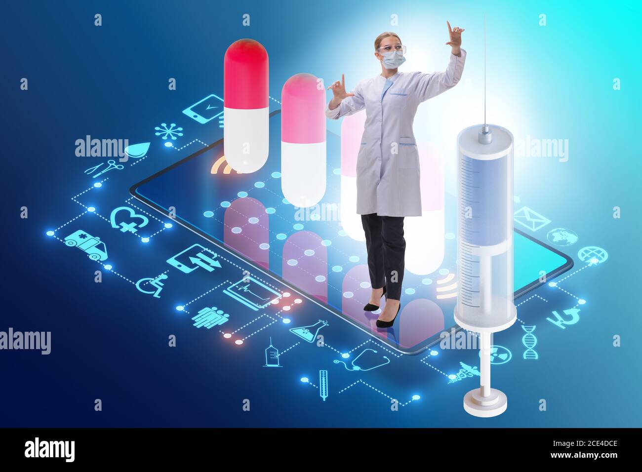 Telemedicine concept with remote treatment and consultation Stock Photo ...