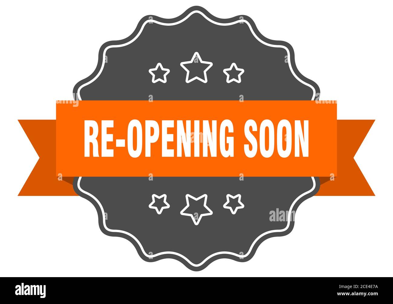 re-opening soon label. re-opening soon isolated seal. Retro sticker ...