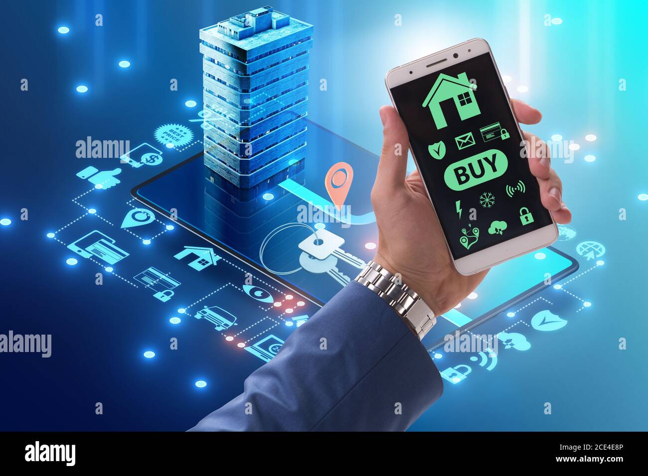 Concept of buying real estate over the internet Stock Photo - Alamy