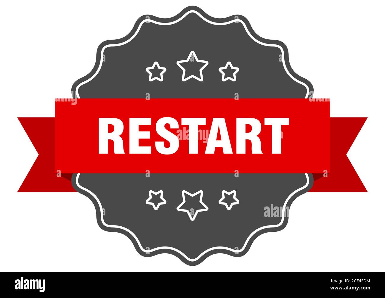 restart label. restart isolated seal. Retro sticker sign Stock Vector ...
