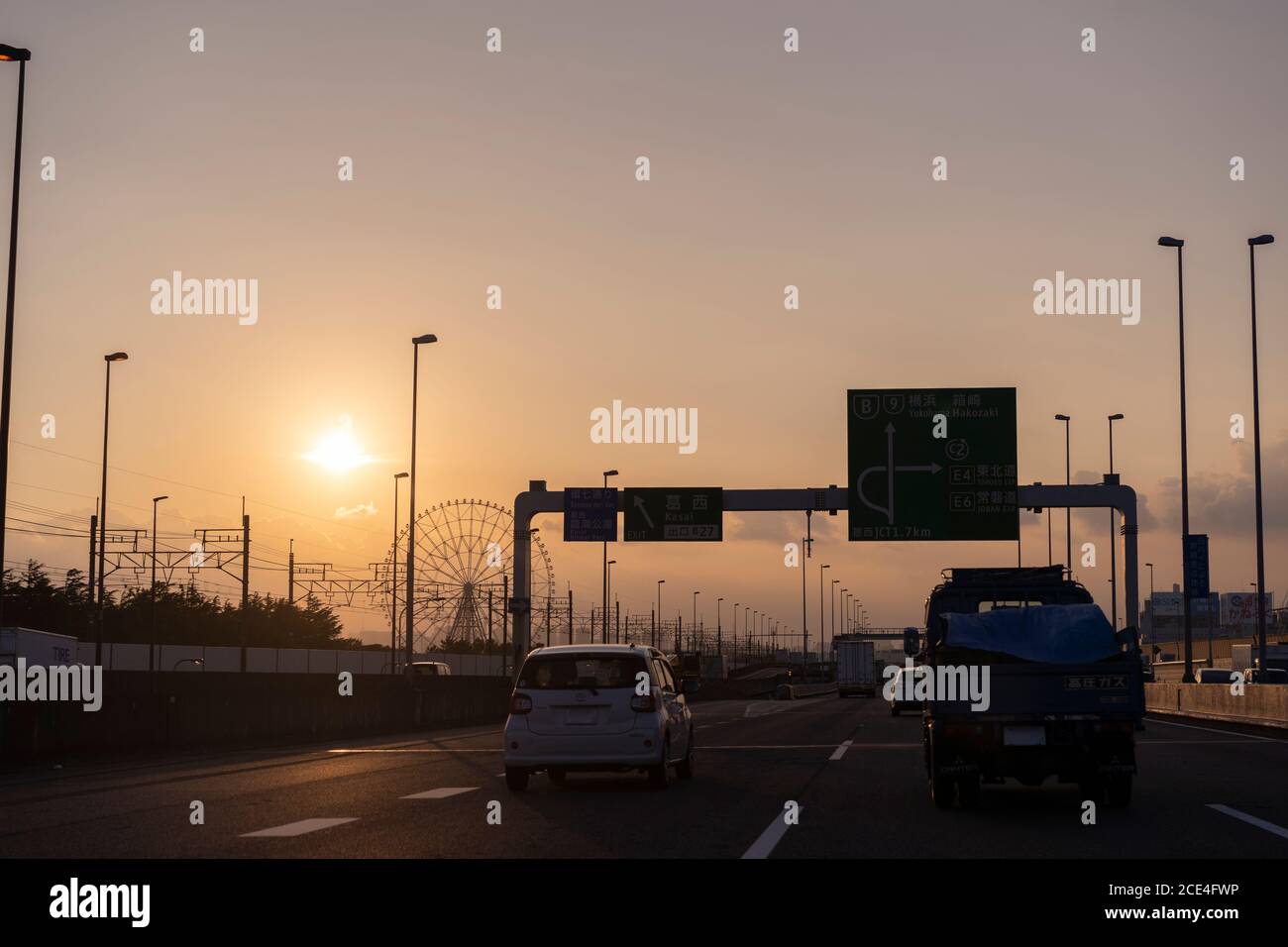 Shuto Expressway Bayshore Route, Edogawa-Ku, Tokyo, Japan Stock Photo ...