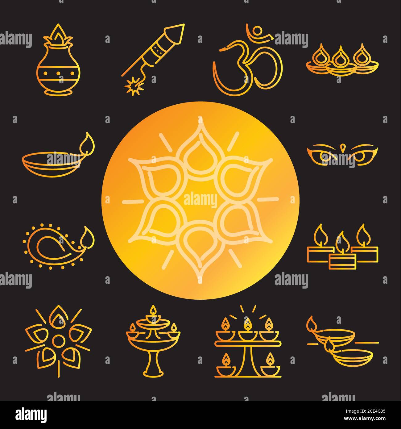 Diwali icons hi-res stock photography and images - Alamy