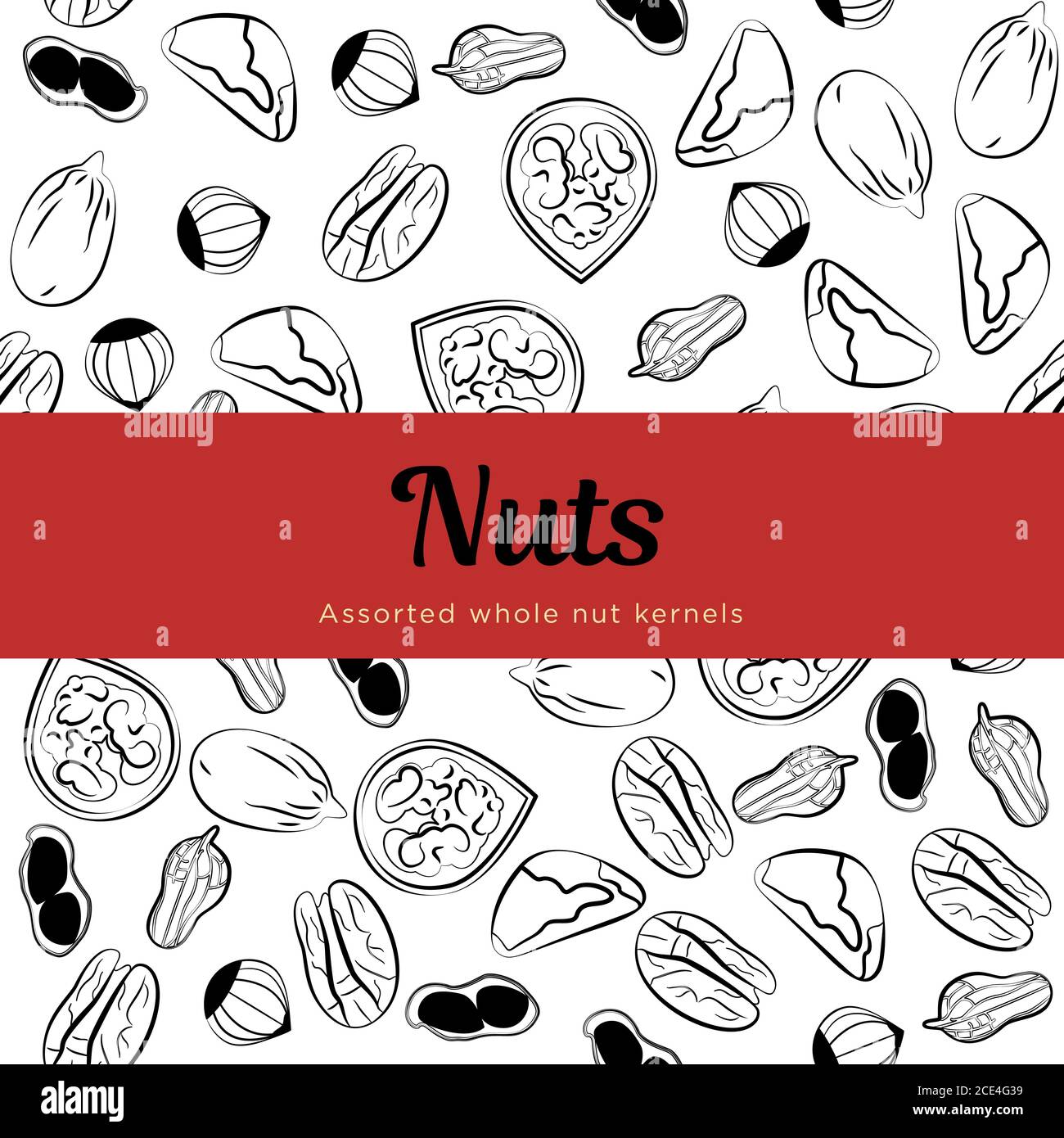 Assorted nuts background Stock Vector Images - Alamy
