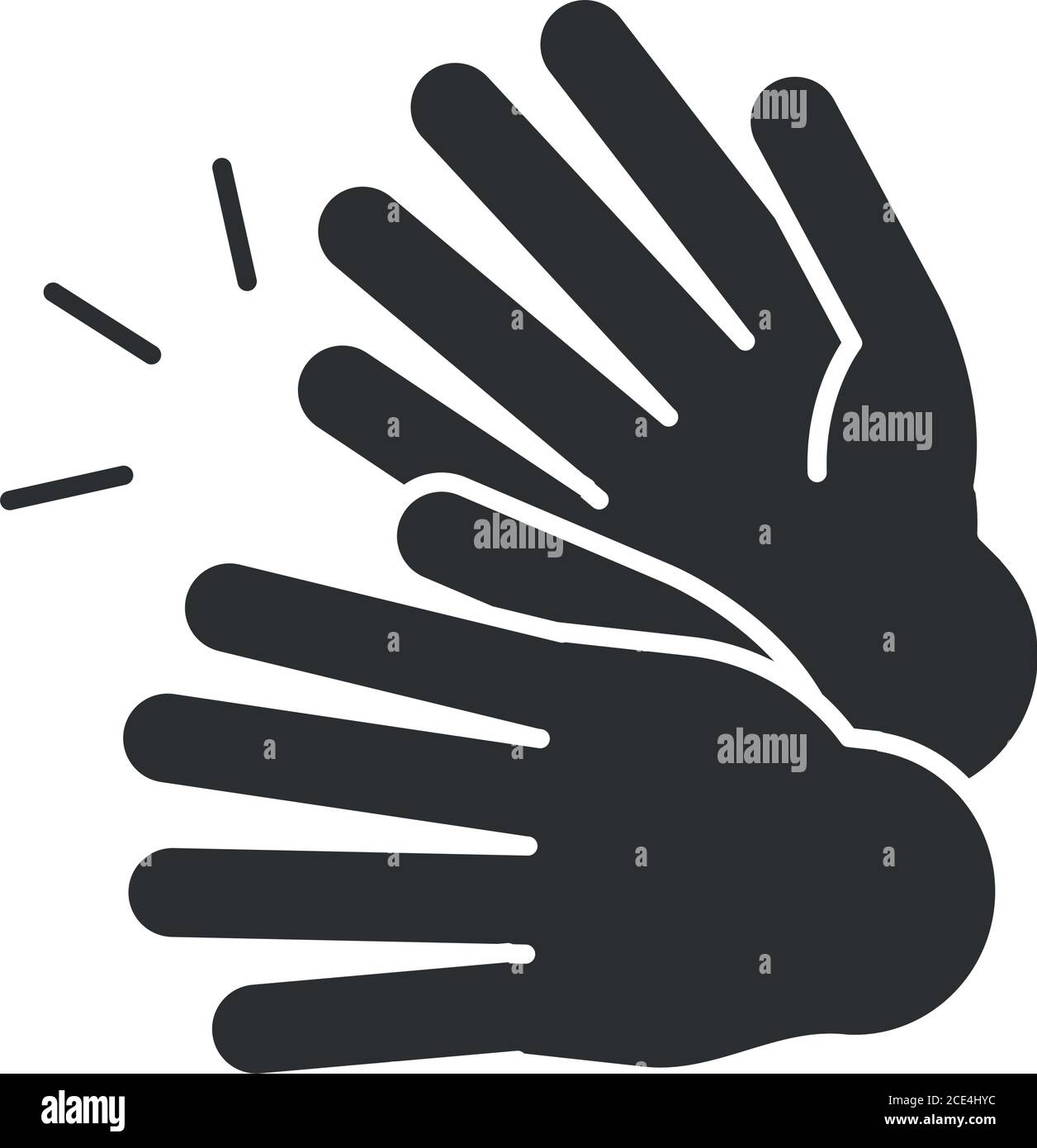 hands clap celebration, silhouette icon design vector illustration ...