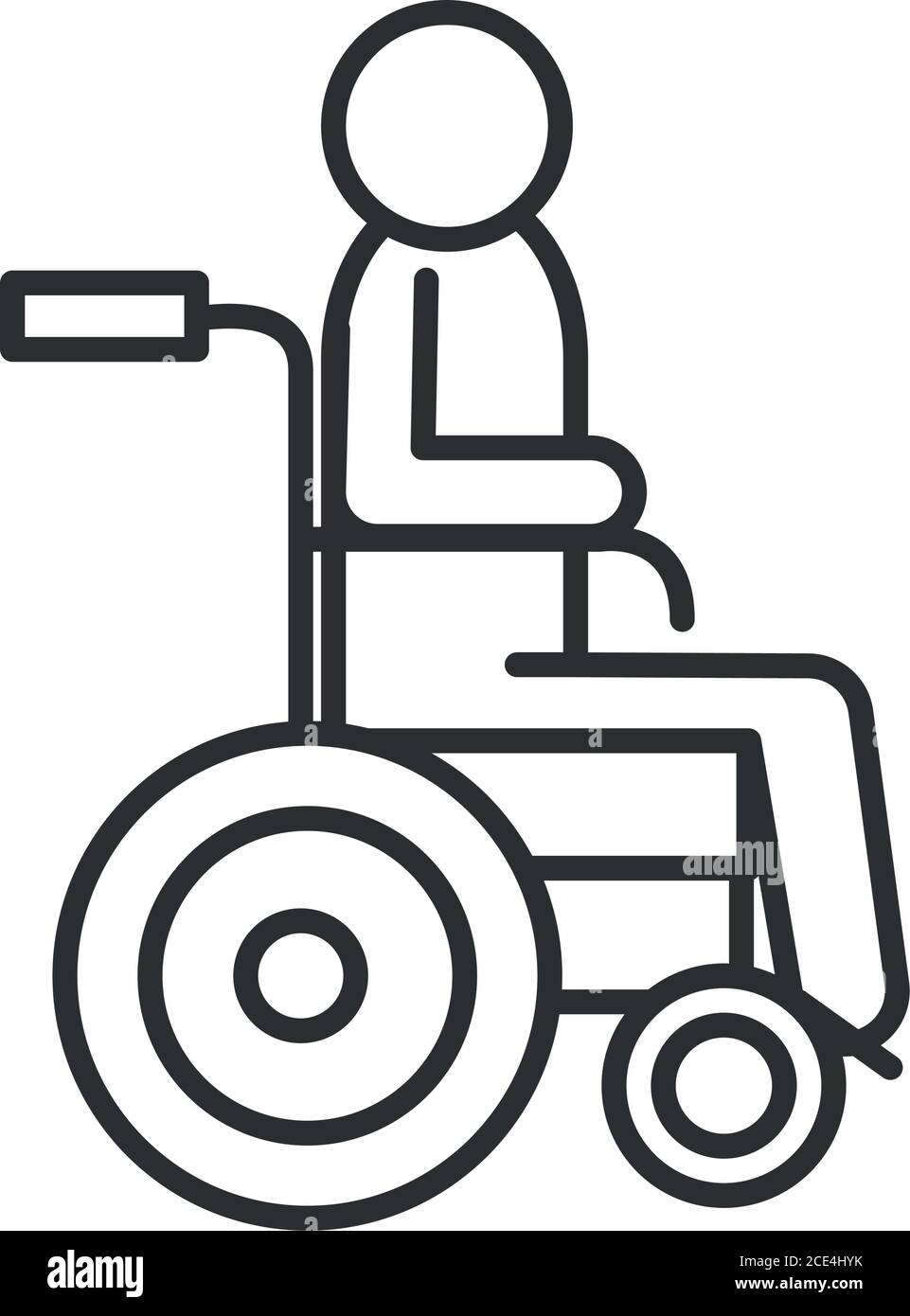 disabled person in wheelchair, world disability day, linear icon design ...