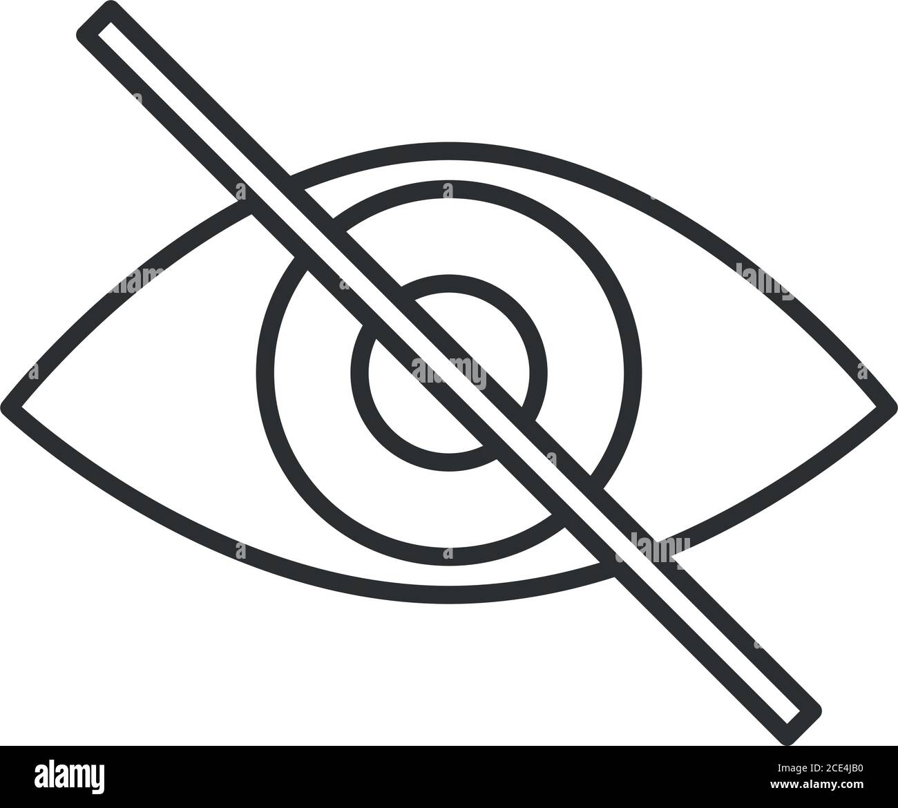 blind, disabled eye, no view world disability day, linear icon design ...