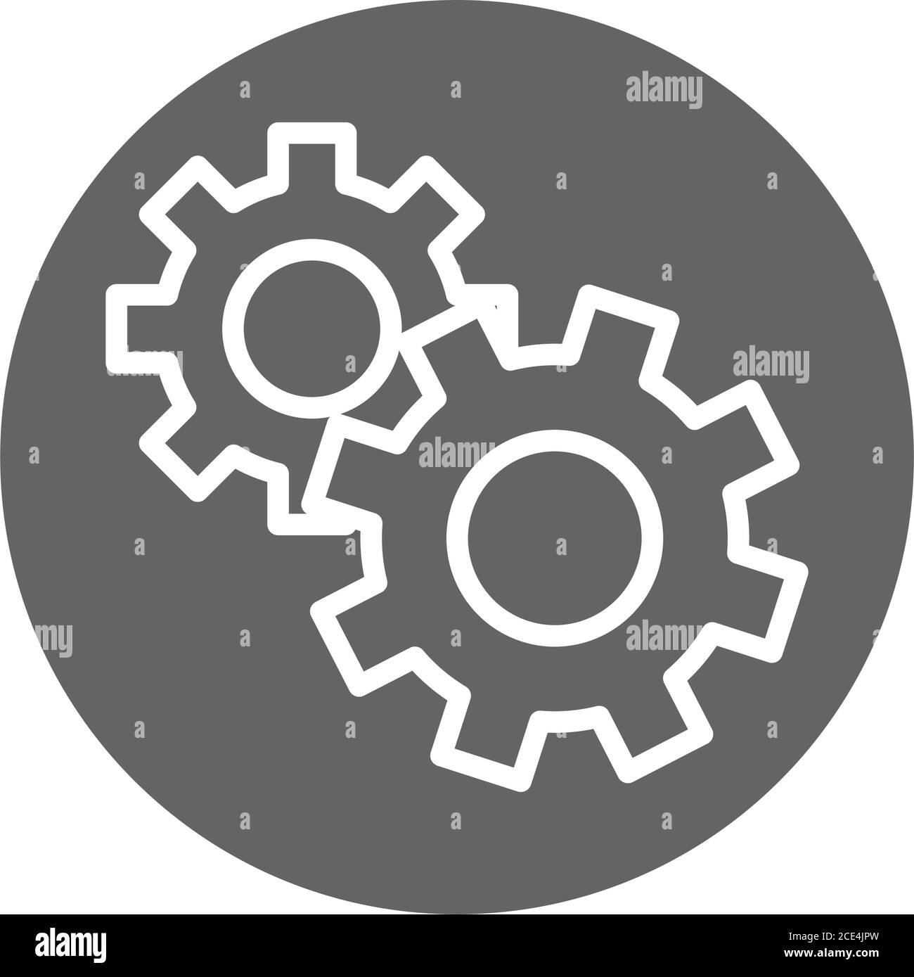gears cogwheel mechanism, block and line icon vector illustration Stock ...